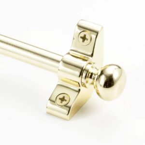 zoroufy inspiration stair rod collection | 3/8" tubular rod with round finials (48", polished brass)