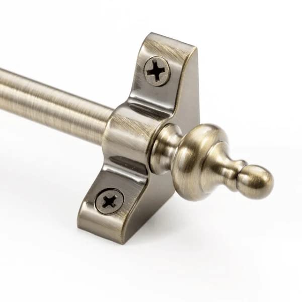 Zoroufy Inspiration Stair Rod Collection | 3/8" Tubular Rod with Urn Finials (28.5", Antique Brass)