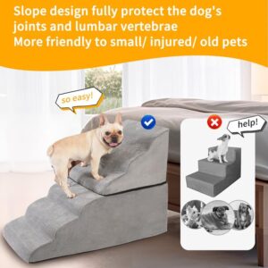 SuleeMat 28 Inch High Dog Stairs & Steps for High Bed, Extra Wide 6 Tier Pet stairs, Dog Couch/Ramps for Small Dogs, Injured Pets or Older Dogs to Get On Bed, Pet Steps with Handle and Washable Cover