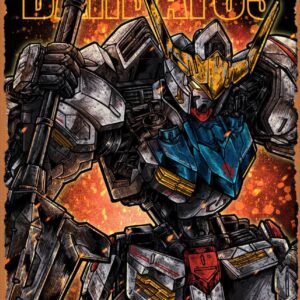 Anime Metal Poster Gundams figure poster metal tin sign Gundam Barbatos Wall Art Decor Tin Sign-8x12inch