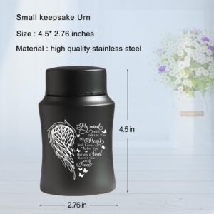 4.5 Inches Small Urn for Human Ashes Stainless Steel Mini Cremation Urn Small Keepsake Urn Human Ashes Container Memorial Ashes Container