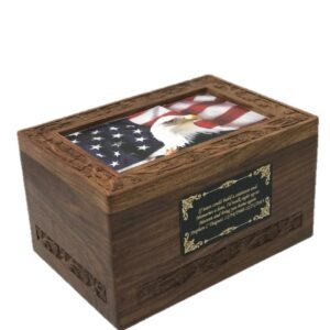 NWA Photo Cremation Urn For Human Ashes with Custom Engraving, Large Wooden Funeral Cremation Urn