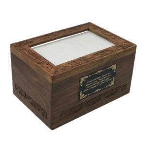 NWA Photo Cremation Urn For Human Ashes with Custom Engraving, Large Wooden Funeral Cremation Urn