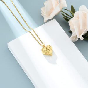 shajwo Cremation Jewelry Angel Wing Heart Urn Necklaces for Ashes Memorial Keepsake Pendant for Women Men,Gold