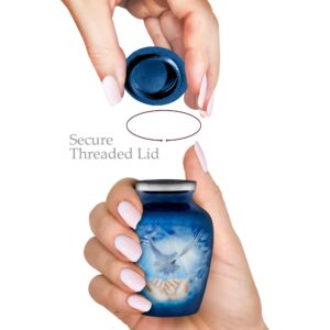 Trupoint Memorials Small Urns for Human Ashes Keepsake – Mini Urns for Human Ashes for Mom/Dad, Cremation Keepsakes for Ashes, Small Urn for Ashes for Women/Men – Small, Dove with Heart Box