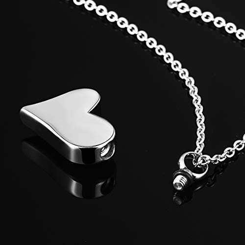 Cremation Urn Necklace Aunt Forever in My Heart Stainless Steel Keepsake Waterproof Memorial Heart Pendant