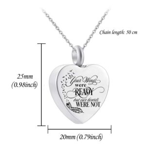 weikui God has You in his arms with Angel Wing Charm Cremation Ashes Jewelry Keepsake Memorial Urn Necklace with Birthstone Crystal (Little bird + Your +Angel Wing&12 Pcs Birthstone)