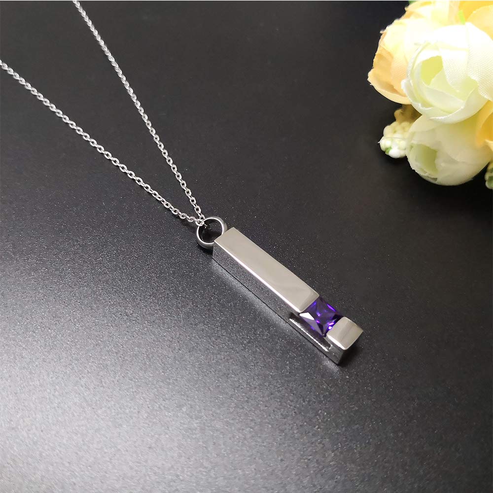 RIMZVIUX Vertical Bar Zircon Cremation Jewelry for Ashes Men Women Urn Necklace for Ashes Mom Dad Grandpa Grandma …