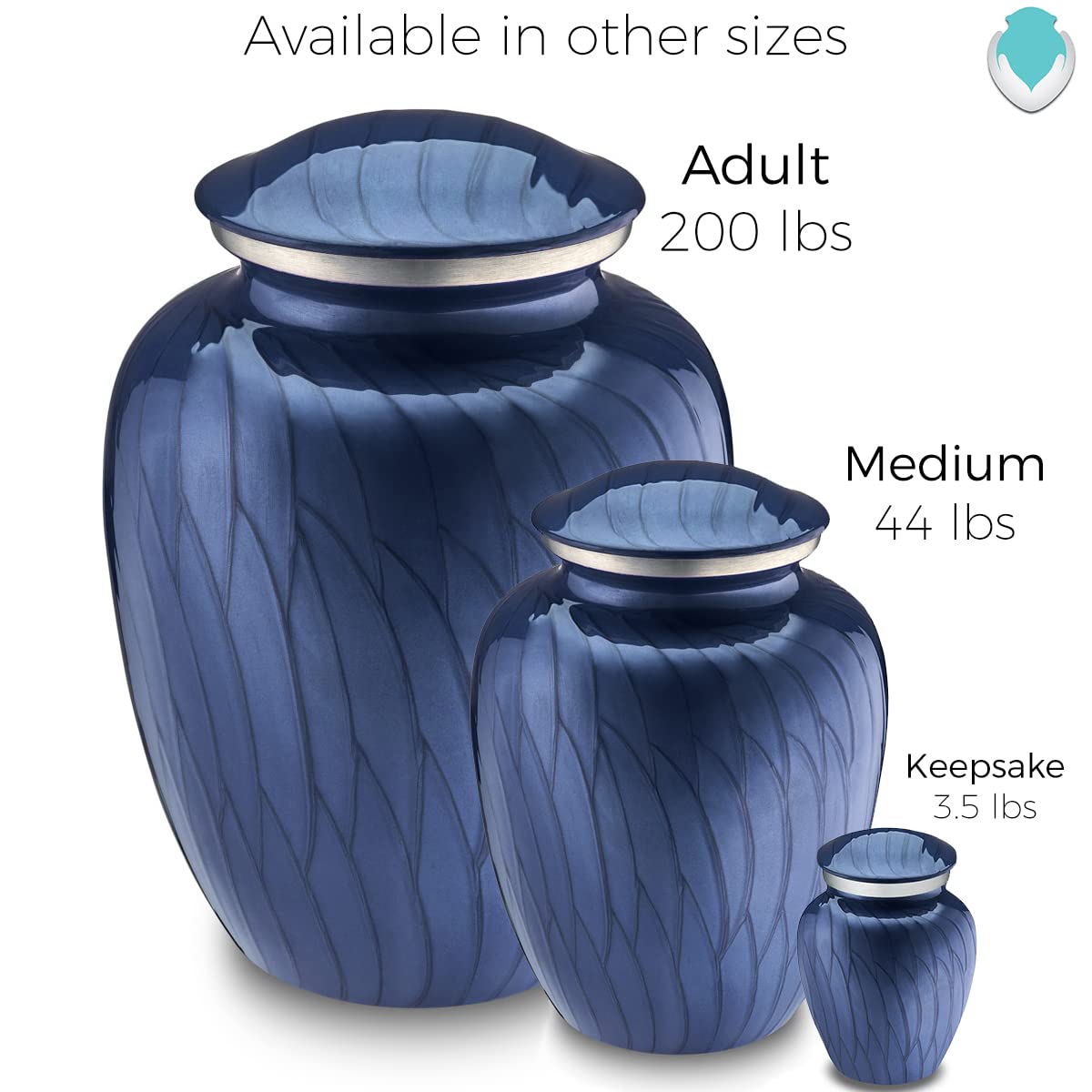 GetUrns Embrace Personalized Anchor Medium Cremation Urn with Custom Engraving for Human Ashes for Funeral, Burial, Niche or Columbarium –44 Cubic Inches–Small Urns for Ashes (Pearlescent Cobalt Blue)