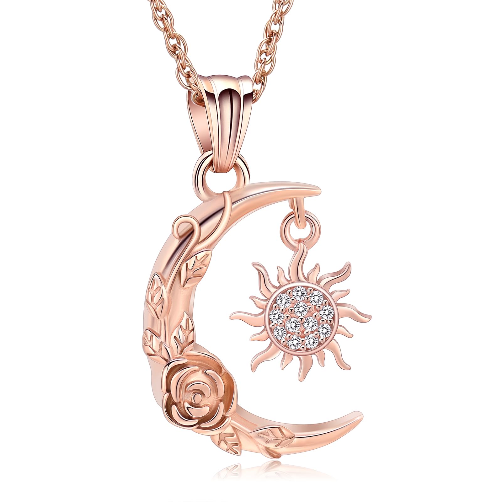 QGJNSGC Cremation Jewelry Sun and Moon Urn Necklace for Ashes Moon Pendant Necklace Celtic Knot Crescent Moon Keepsake Ashes Necklace Pendent for Men Women