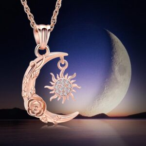 QGJNSGC Cremation Jewelry Sun and Moon Urn Necklace for Ashes Moon Pendant Necklace Celtic Knot Crescent Moon Keepsake Ashes Necklace Pendent for Men Women