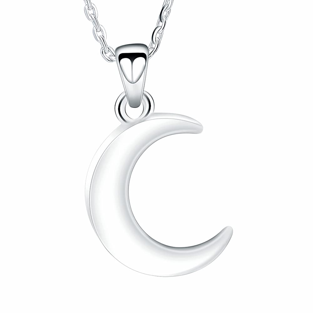 Imrsanl Cremation Jewelry for Ashes Moon Urn Necklace Stainless Steel Memorial Lockets Keepsakes Jewelry for Ashes Pendant - Fill kit (Sterling Silver)