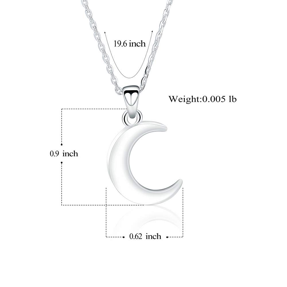 Imrsanl Cremation Jewelry for Ashes Moon Urn Necklace Stainless Steel Memorial Lockets Keepsakes Jewelry for Ashes Pendant - Fill kit (Sterling Silver)