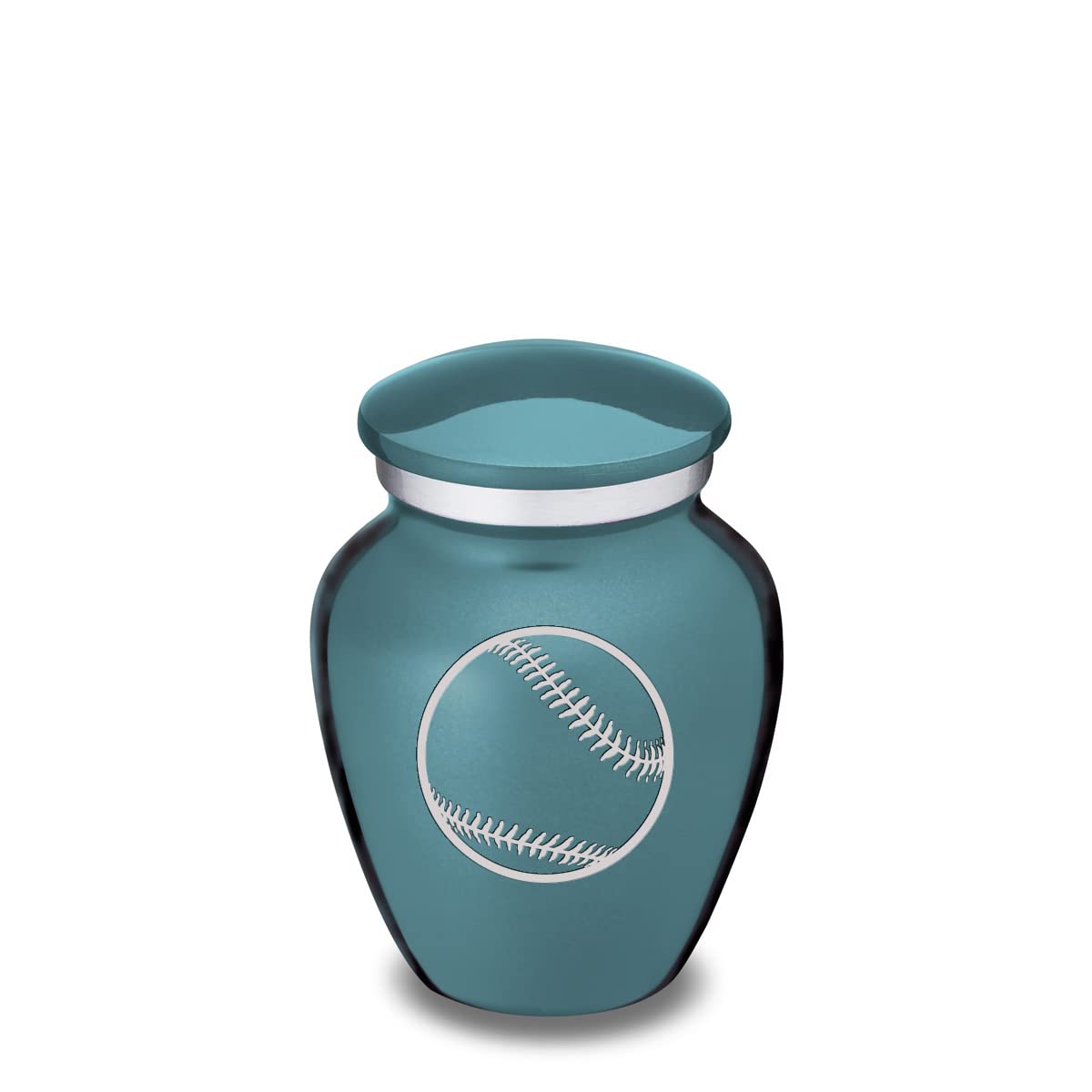 GetUrns Keepsake Embrace Baseball Cremation Urn (Teal)