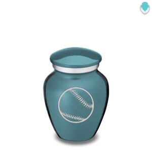 GetUrns Keepsake Embrace Baseball Cremation Urn (Teal)