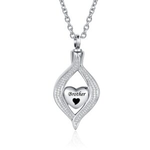 luxglitterlin teardrop eye of my heart crystal cremation urn necklace for brother ashes holder memorial keepsake pendant jewelry