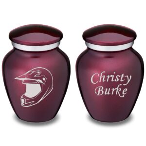 geturns keepsake embrace dirt bike cremation urn with custom engraving (cherry purple)