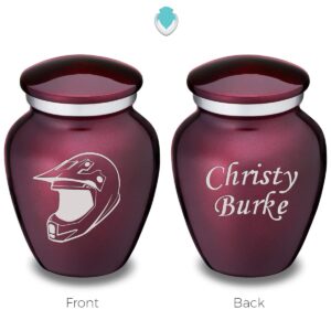 GetUrns Keepsake Embrace Dirt Bike Cremation Urn with Custom Engraving (Cherry Purple)