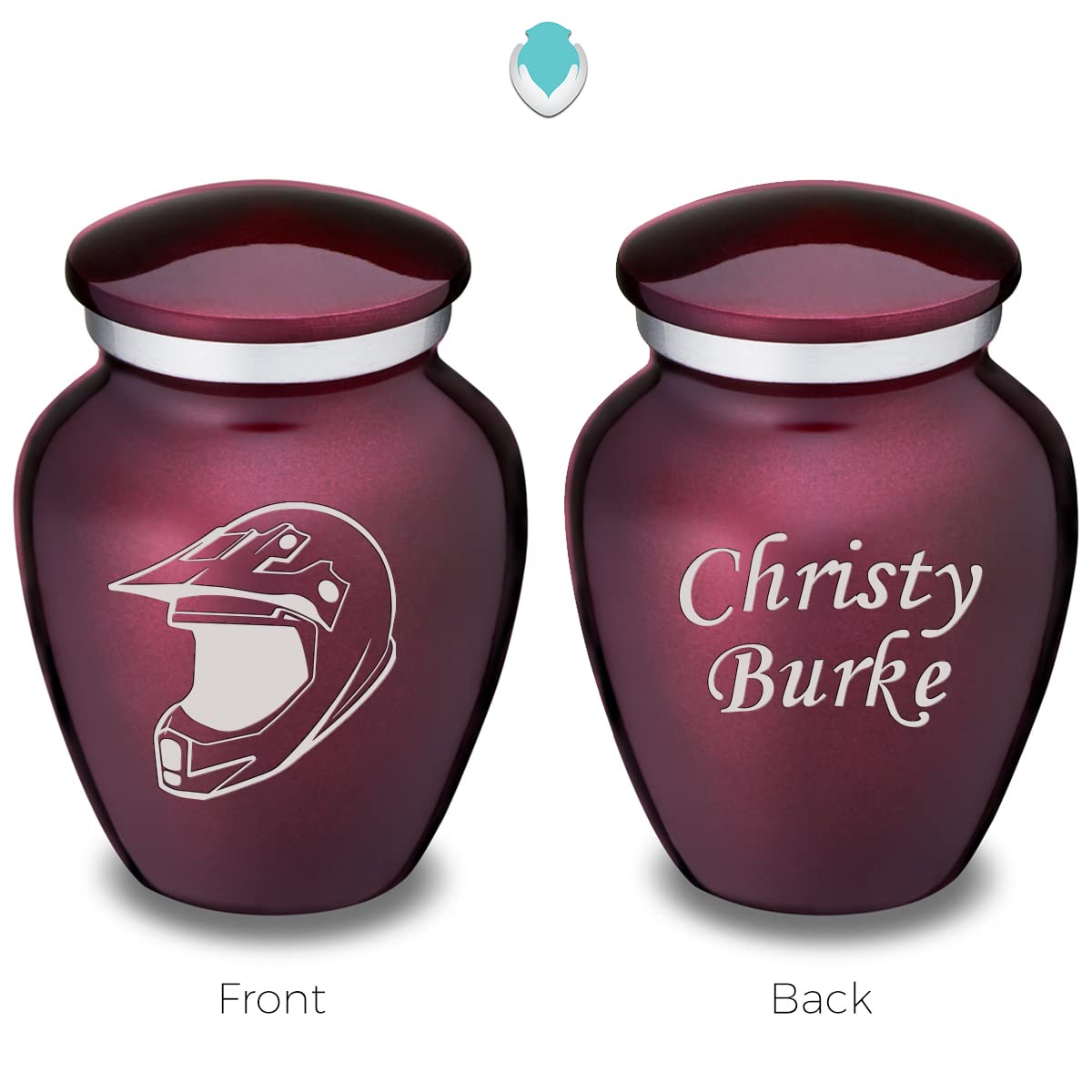 GetUrns Keepsake Embrace Dirt Bike Cremation Urn with Custom Engraving (Cherry Purple)