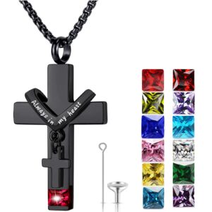 youfeng january birthstones urn necklaces for ashes cross cremation pendant urns for human ashes memorial keepsake locket jewelry