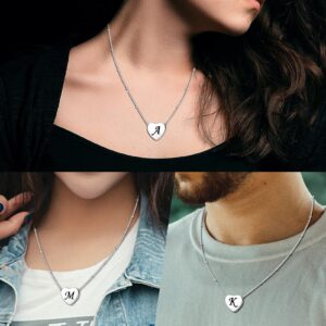 XIUDA Cremation Jewelry for Ashes Personalized Initial Heart Urn Necklace for Women Men Stainless Steel Keepsake Memorial Pendant for Human Ashes