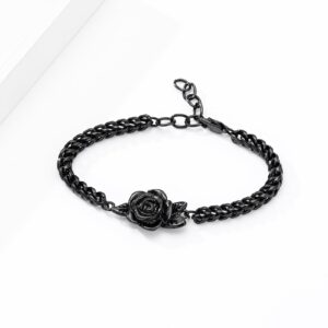 zeqingjw Cremation Jewelry Rose Flower Urn Bracelet for Ashes for Women Adjustable Keepsake Memorial Bracelet Urn Bangle Ashes Holder