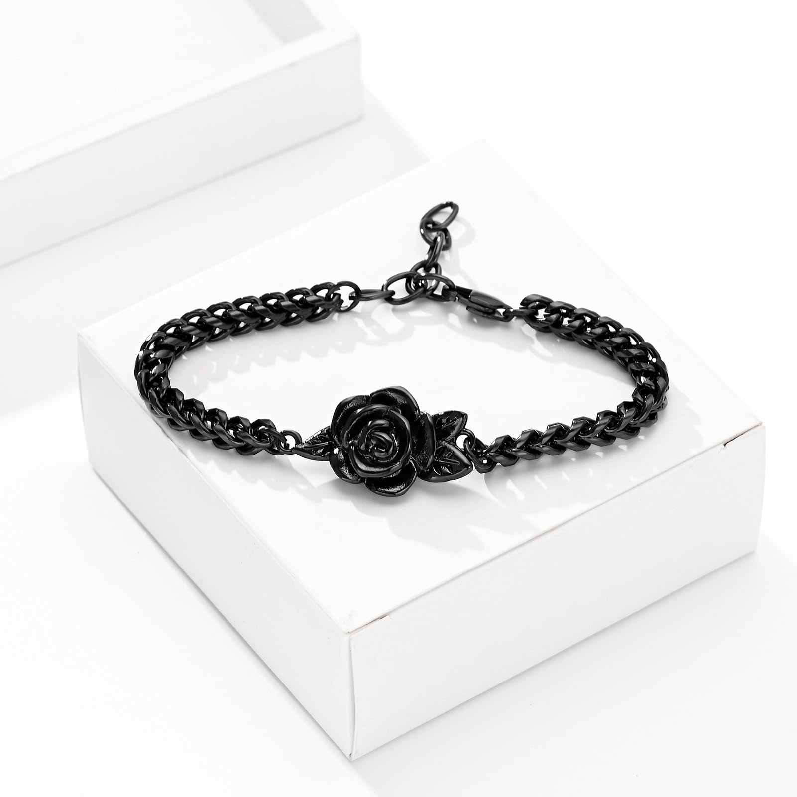 zeqingjw Cremation Jewelry Rose Flower Urn Bracelet for Ashes for Women Adjustable Keepsake Memorial Bracelet Urn Bangle Ashes Holder