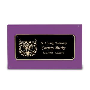 GetUrns Custom Engraved Heritage Purple Adult Cremation Urn Memorial Box for Ashes (Owl)