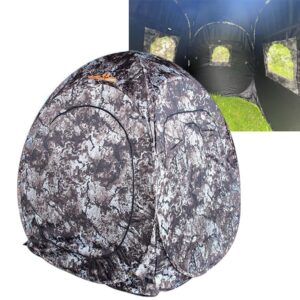 thunderbay 60" x 60" pop-up ground blind for deer turkey duck hunting, bow hunting, digital camo