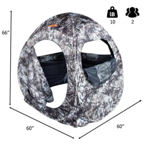 THUNDERBAY 60" x 60" Pop-Up Ground Blind for Deer Turkey Duck Hunting, Bow Hunting, Digital Camo