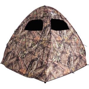 ameristep gunner lightweight durable 58" x 56" x 57" compact size 1-person capacity portable hunting ground blind - mossy oak break-up country