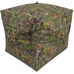 ALPS OutdoorZ Deception Pop Up Hunting Blind Featuring Unique Small Footprint Four Hub Design, Wide Windows with Silent Open, Extra Large Easy Access Door, Mossy Oak Obsession