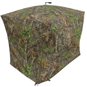 ALPS OutdoorZ Deception Pop Up Hunting Blind Featuring Unique Small Footprint Four Hub Design, Wide Windows with Silent Open, Extra Large Easy Access Door, Mossy Oak Obsession