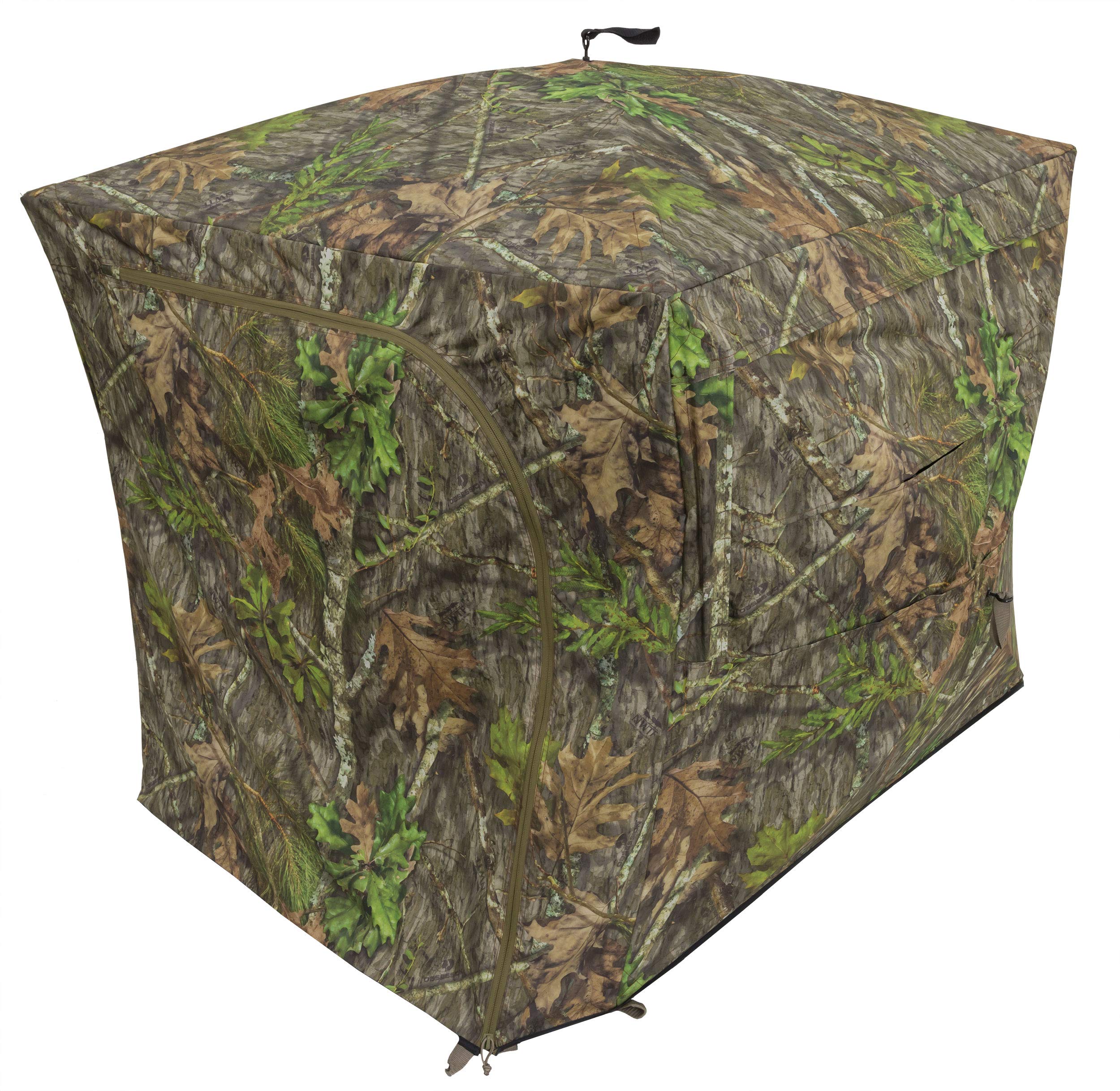 ALPS OutdoorZ Deception Pop Up Hunting Blind Featuring Unique Small Footprint Four Hub Design, Wide Windows with Silent Open, Extra Large Easy Access Door, Mossy Oak Obsession