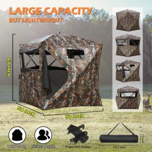 Your Choice Hunting Blind 3 Person 270 Degree See Through Ground Blinds for Deer Hunting Turkey Hunting, Deer Blind Turkey Blind Pop Up Hunting Tent, Hunting Gear Hunting Accessories, Camouflage