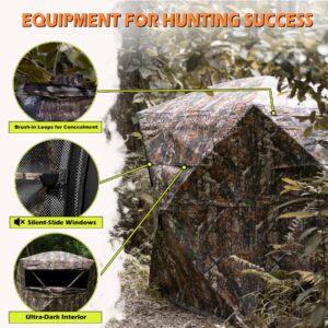 Your Choice Hunting Blind 3 Person 270 Degree See Through Ground Blinds for Deer Hunting Turkey Hunting, Deer Blind Turkey Blind Pop Up Hunting Tent, Hunting Gear Hunting Accessories, Camouflage