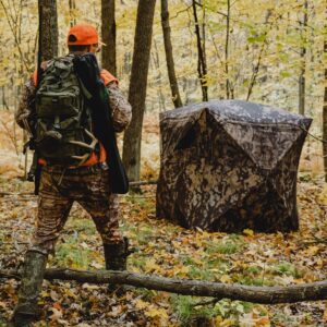 Barronett Blinds® Grounder 250, Portable Hunting Blind, Pop-Up Hub Blind, Large Shooting Windows, Lightweight, 2-Person, Crater™ Core, 67” x 75” x 75”, GR251CC