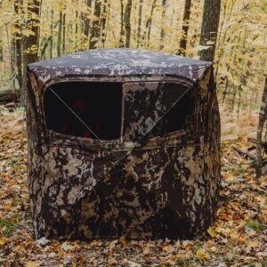 Barronett Blinds® Grounder 250, Portable Hunting Blind, Pop-Up Hub Blind, Large Shooting Windows, Lightweight, 2-Person, Crater™ Core, 67” x 75” x 75”, GR251CC