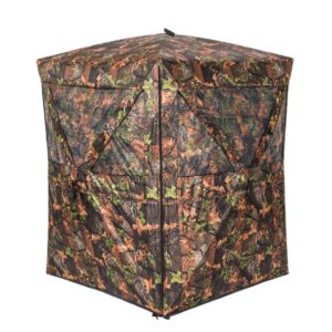 vulture pop-up portable 2 person ground hunting blinds, 48 x 48 x 65 inches camo pattern oxford fabric