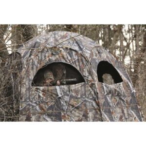 Guide Gear Super Magnum Pop-Up Hunting Ground Blind, 2-4 Person Tent, Hunting Gear, Equipment, and Accessories, 6-Panel Spring Steel