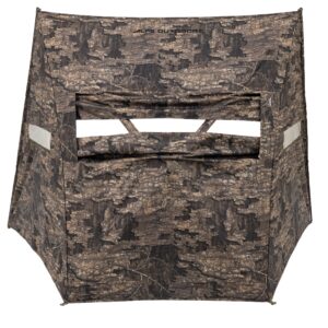 ALPS OutdoorZ Dash Camo Panel Hunting Blind with Hybrid 2 Person Ground Pop Up Design for Quick Deployment, Wide Window, and Interior Mesh Pocket, Realtree Timber