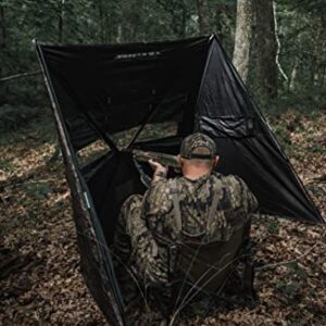 ALPS OutdoorZ Dash Camo Panel Hunting Blind with Hybrid 2 Person Ground Pop Up Design for Quick Deployment, Wide Window, and Interior Mesh Pocket, Realtree Timber