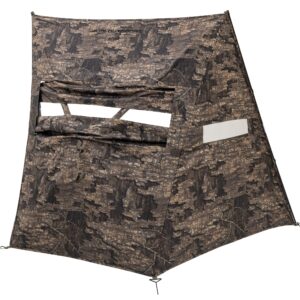 ALPS OutdoorZ Dash Camo Panel Hunting Blind with Hybrid 2 Person Ground Pop Up Design for Quick Deployment, Wide Window, and Interior Mesh Pocket, Realtree Timber