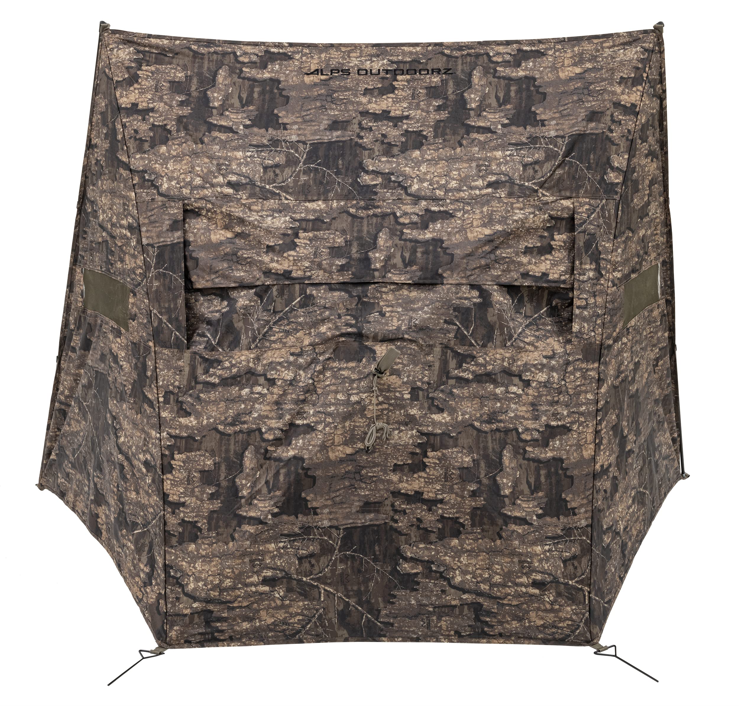 ALPS OutdoorZ Dash Camo Panel Hunting Blind with Hybrid 2 Person Ground Pop Up Design for Quick Deployment, Wide Window, and Interior Mesh Pocket, Realtree Timber