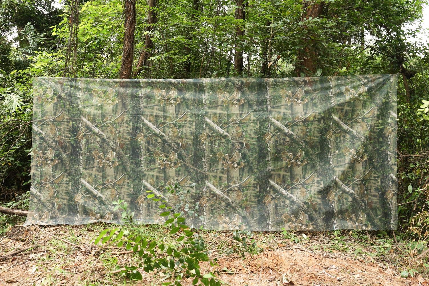 AUSCAMOTEK Mesh Camo Netting Camouflage Nets for Turkey Hunting Blinds Window Screen Camping Brown 5 ft x 12 ft (appro)