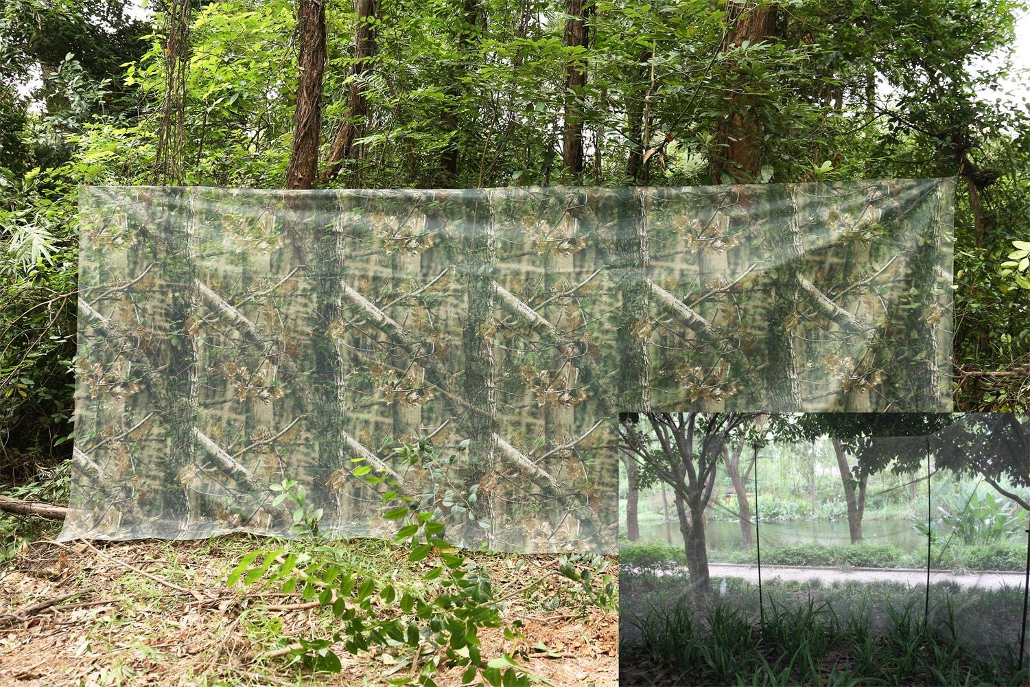 AUSCAMOTEK Mesh Camo Netting Camouflage Nets for Turkey Hunting Blinds Window Screen Camping Brown 5 ft x 12 ft (appro)