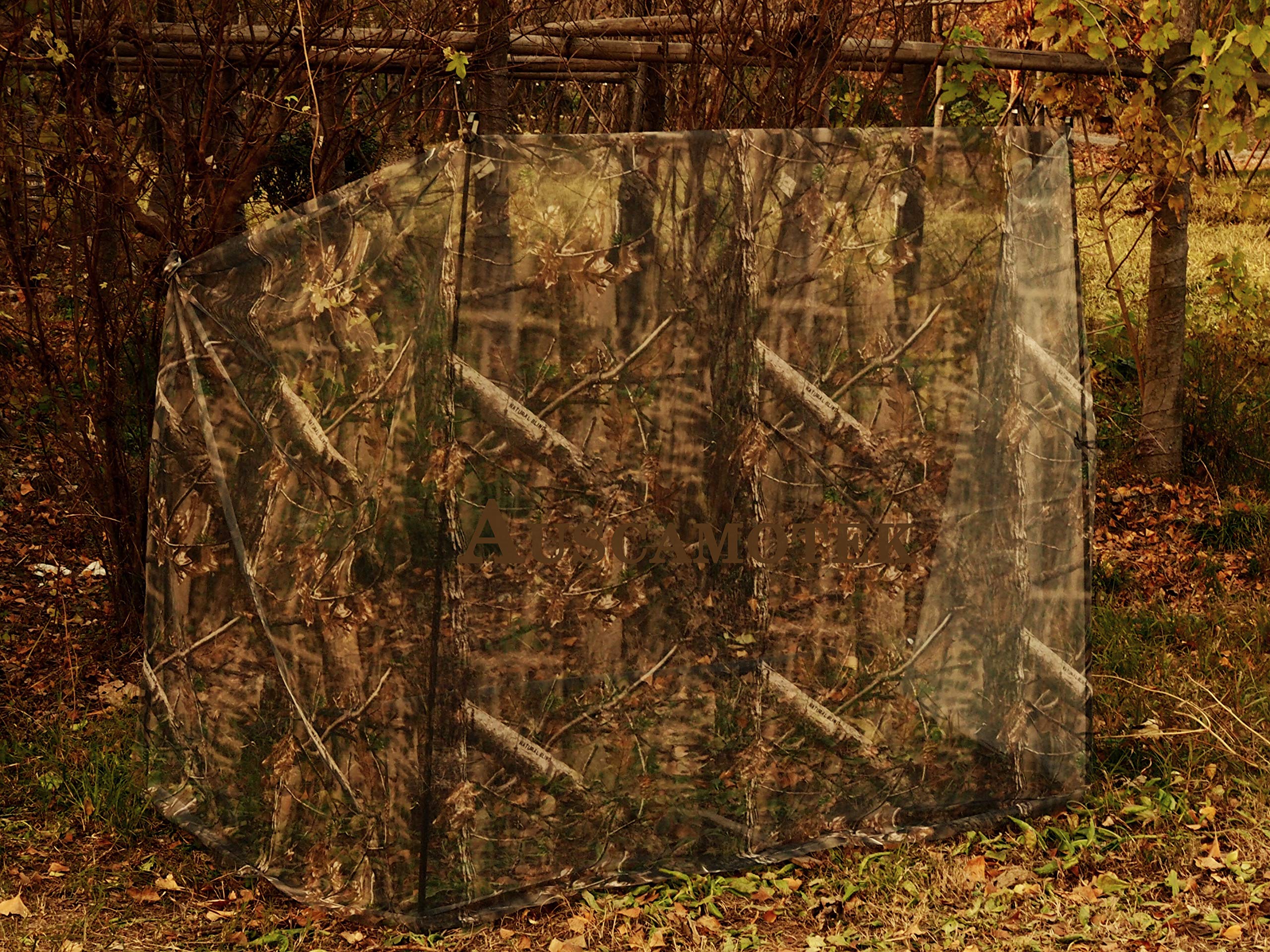 AUSCAMOTEK Mesh Camo Netting Camouflage Nets for Turkey Hunting Blinds Window Screen Camping Brown 5 ft x 12 ft (appro)