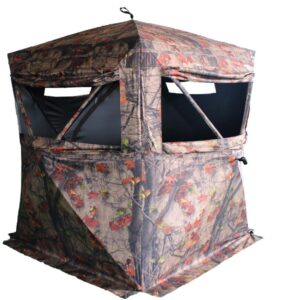 Muddy Executioner 150-2 Man Pop-Up Blind Panoramic Windows, Split Curtains on Silent Sliders, 180 Degree Shooting Windows