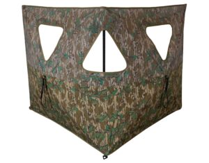 primos hunting doublebull 2-panel stakeout blind with 3 shoot through ports in mossy oak greenleaf camo