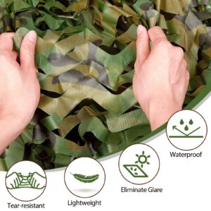 Yeacool Camo Netting Camouflage Netting Camo Blind Army Net Sunshade Mesh for Hunting Military Decorations Party Shooting (Woodland Camo, 6.5ftx4.9ft, 2m*1.5m)